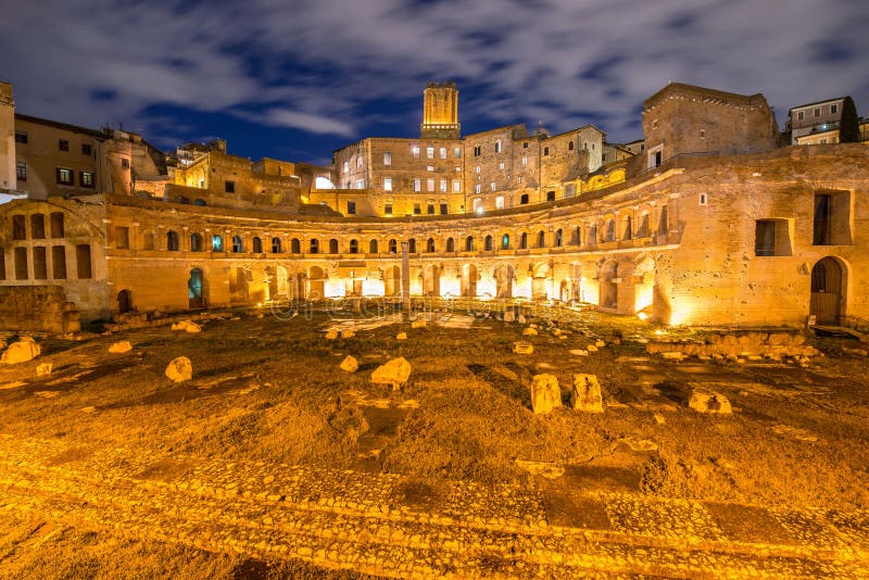 Roman Ruines during Evening Hours Stock Photo - Image of column ...