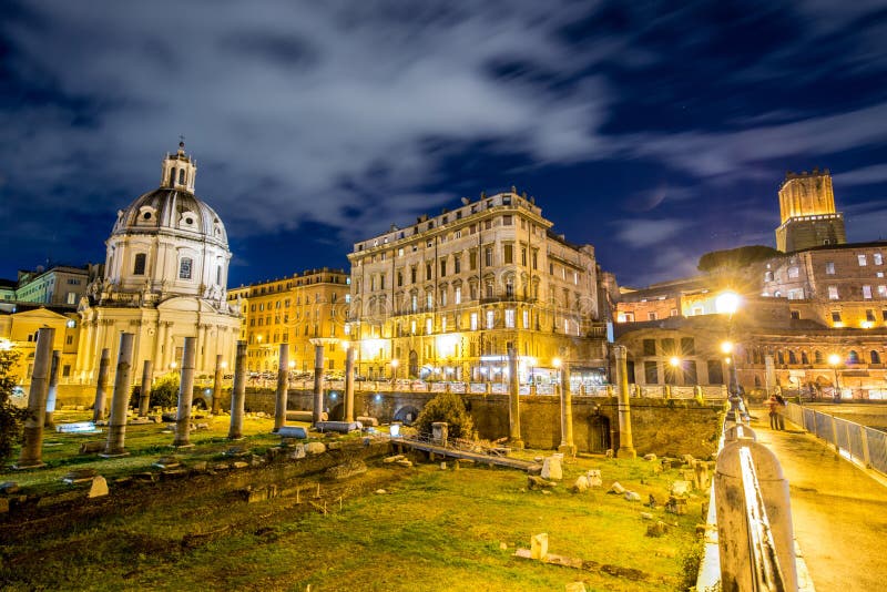 Roman Ruines during Evening Hours in Rome Italy Stock Image - Image of ...