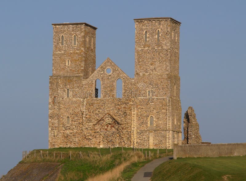 Roman Ruins of Reculver Church, Kent Stock Photo - Image of destination ...
