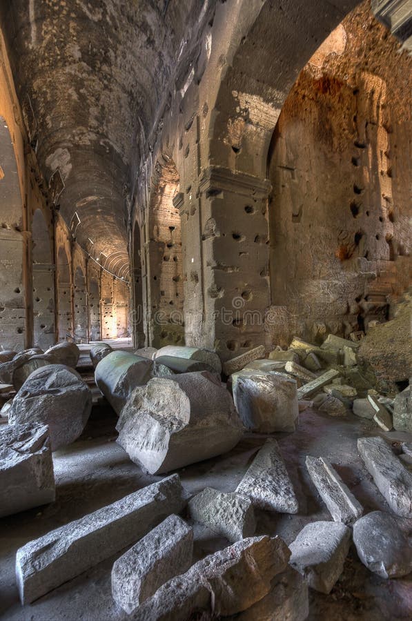 Roman Ruins in the Coliseum Stock Photo - Image of stones, rubble: 32958892