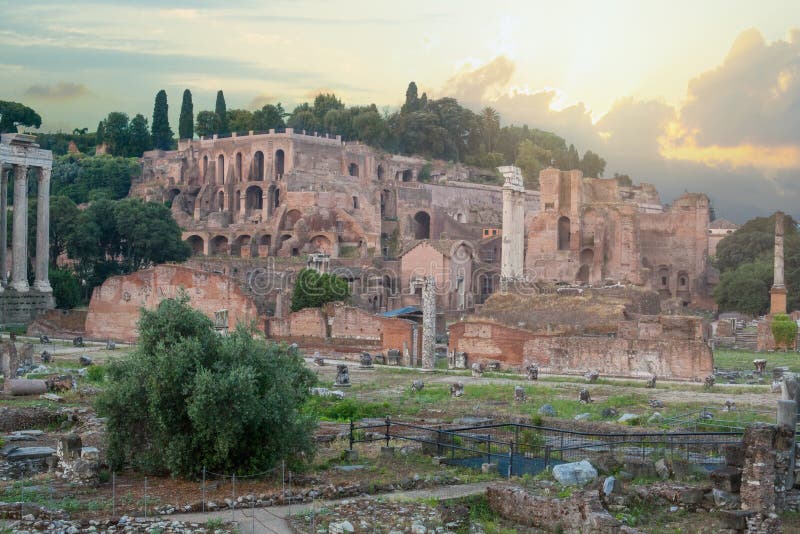Roman Ruins, Forum in Rome, Italy Stock Photo - Image of building, ruin ...