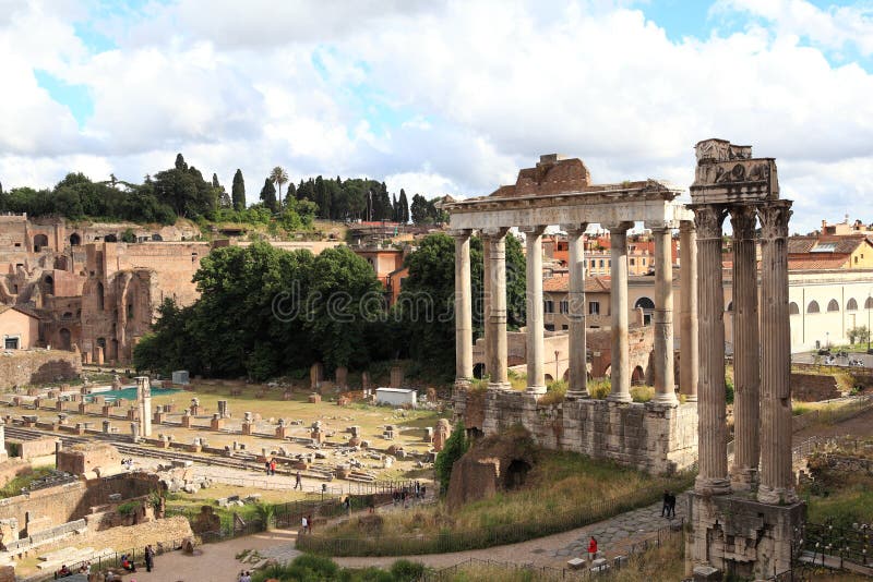 Roman ruins in Rome stock photo. Image of forum, center - 31556088