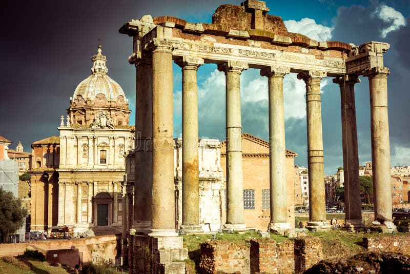 Roman ruins in Rome stock image. Image of destination - 50979907