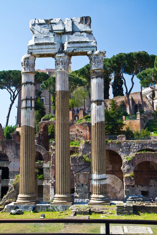 Roman ruins in Rome, Italy stock photo. Image of forum - 53725794