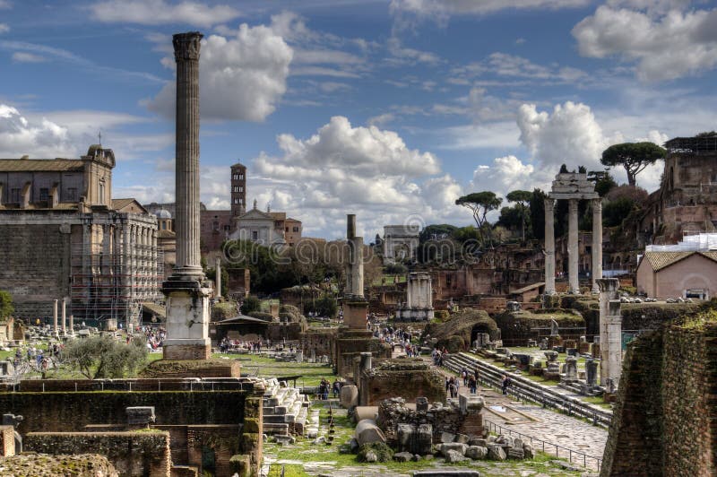 Roman ruins in Rome. stock image. Image of building, roman - 66985963