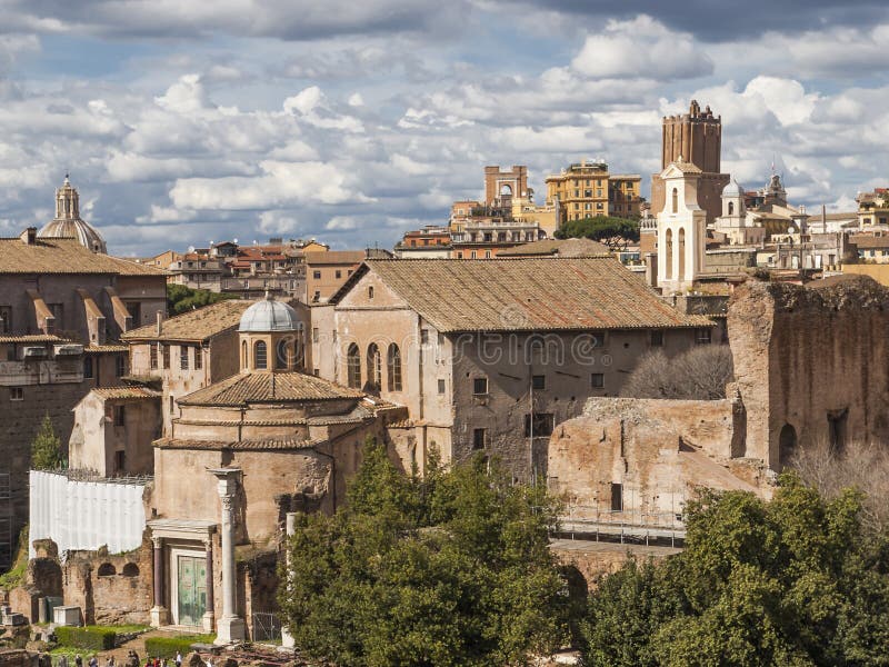 Roman ruins in Rome. stock photo. Image of italian, city - 69195938