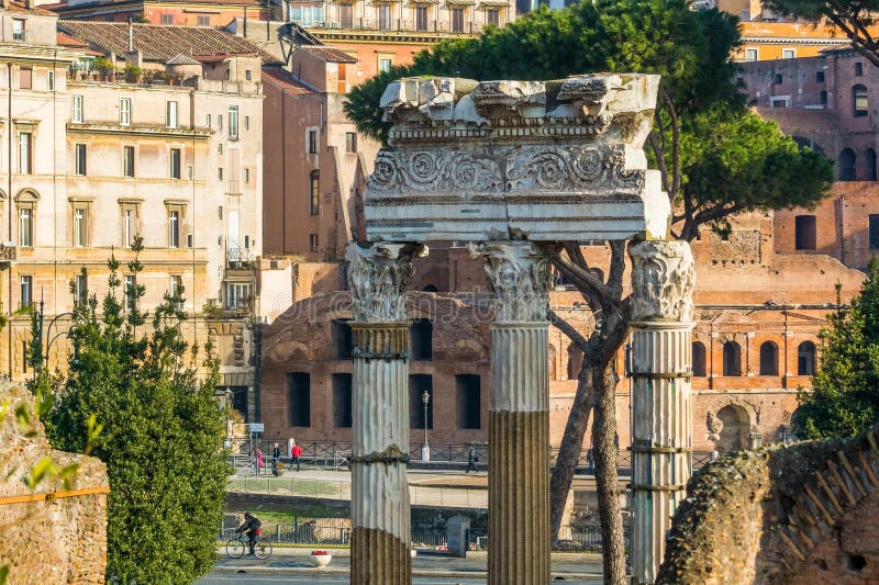 Roman ruins in Rome, Italy editorial stock image. Image of architecture ...