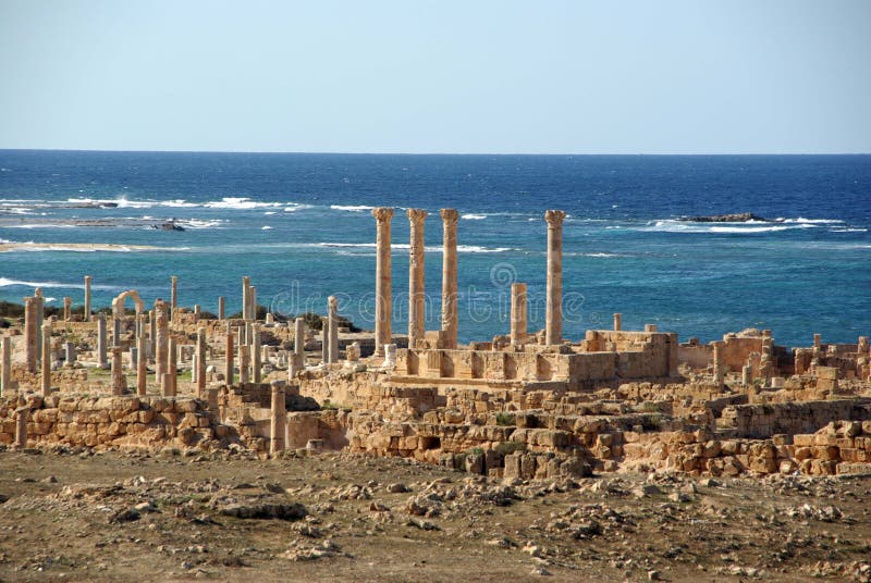 Roman Ruins in Sabratha, Libya Stock Photo - Image of roman, ruins ...