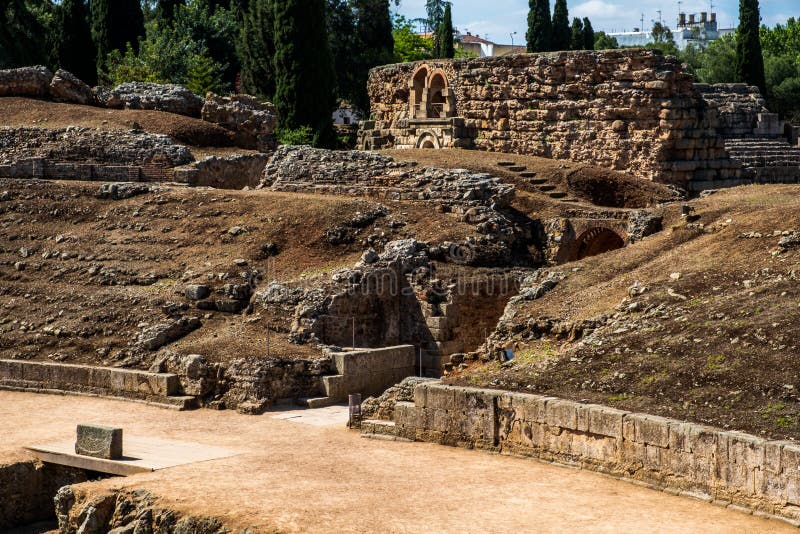 Roman Ruins UNESCO Site Merida Spain Stock Image - Image of antiquities ...