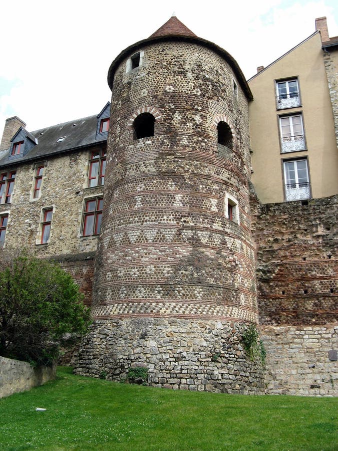 Roman s wall in Le Mans stock image. Image of empire - 25705491