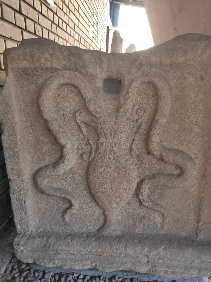 Roman Sarcophagus Two Serpents As Side Carving Decorations Editorial ...