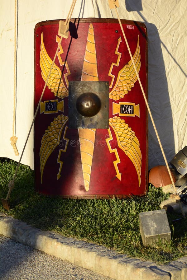 Roman Shield Historical Reenactment Editorial Image - Image of ...