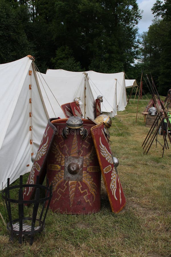 Roman shields in defence stock photo. Image of epic, battle - 42343374