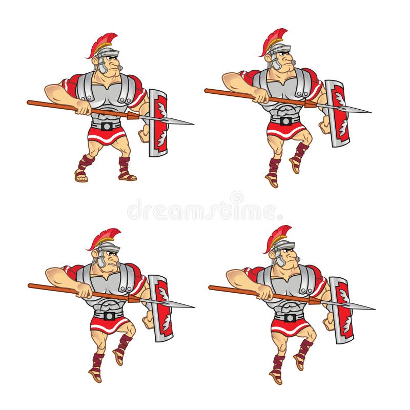 Roman Soldier Game Sprite stock vector. Illustration of element - 55907827