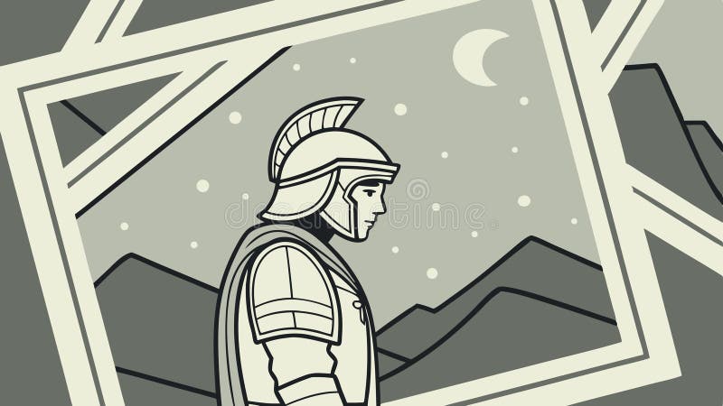 Roman Soldier Portrait in Frame, Classical History Vector, Vector ...