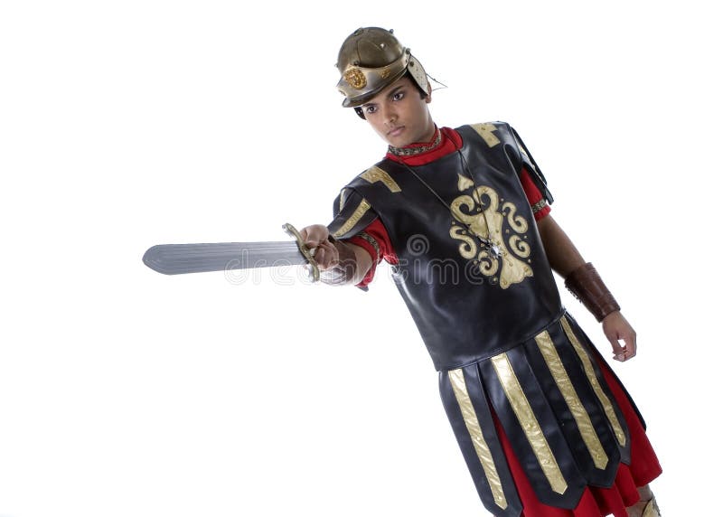 Roman soldier with sword stock image. Image of uniform - 5036841