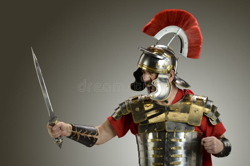Roman Soldier with sword stock image. Image of military - 58760233