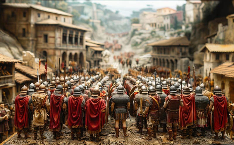 Roman Soldiers Group in Ammunition, Armor, Cloaks are Ready for Battle ... Roman Soldiers Group in Ammunition, Armor, Cloaks are Ready for Battle ...