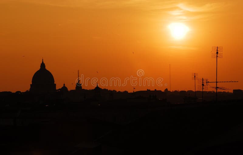 Roman sunset stock photo. Image of religion, church, town - 5491726