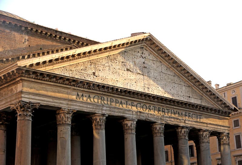 Roman Temple Called the PANTHEON in Rome Stock Photo - Image of ...