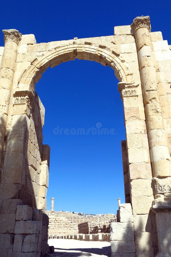 Roman Temple in the City of Jerash Stock Photo - Image of columns, east ...