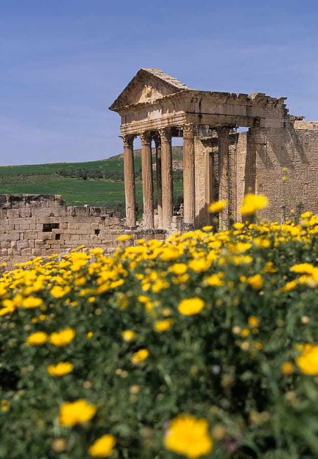Roman temple- Tunisia stock photo. Image of famed, heritage - 12658494