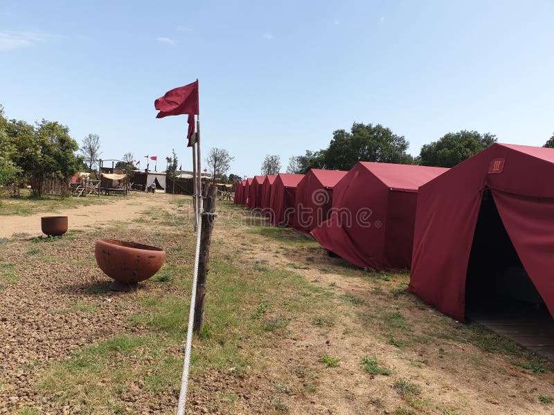 Roman tent encamp stock photo. Image of roman, farm - 254289536