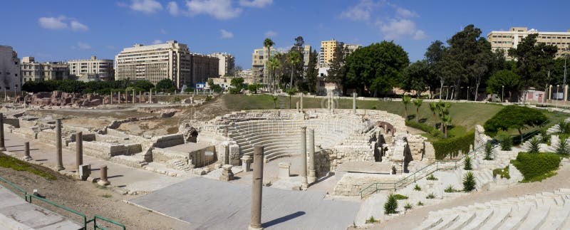 The Roman Theater in Alexandria Stock Image - Image of blocks ...