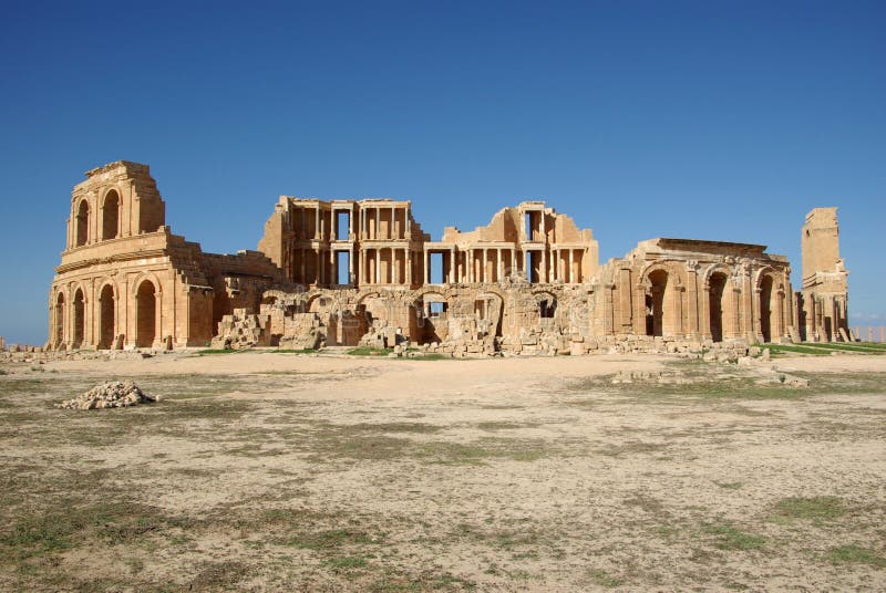 Roman Theater in Sabratha, Libya Stock Photo - Image of empire ...