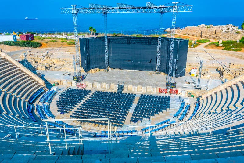 Caesarea Theatre. Israel. stock image. Image of city - 27405179
