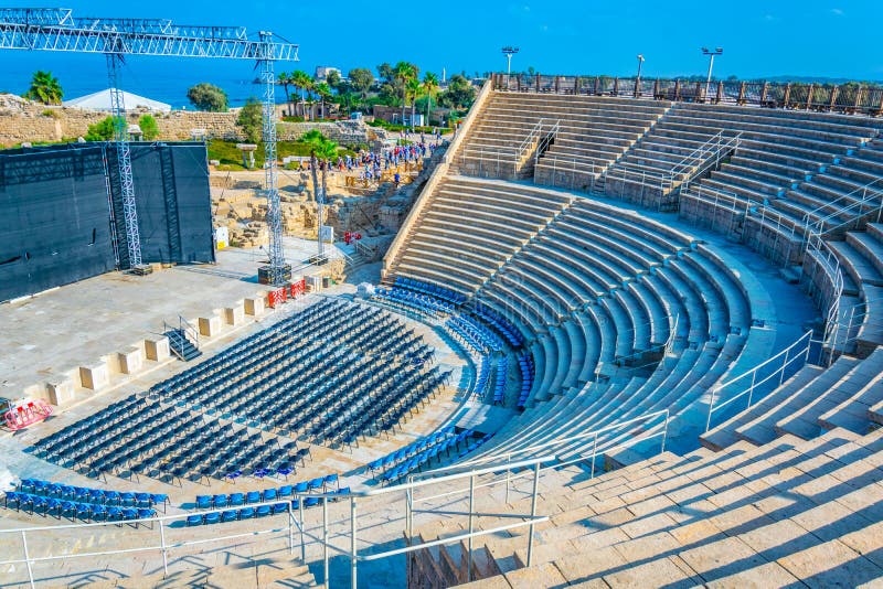 Caesarea Theatre. Israel. stock image. Image of city - 27405179