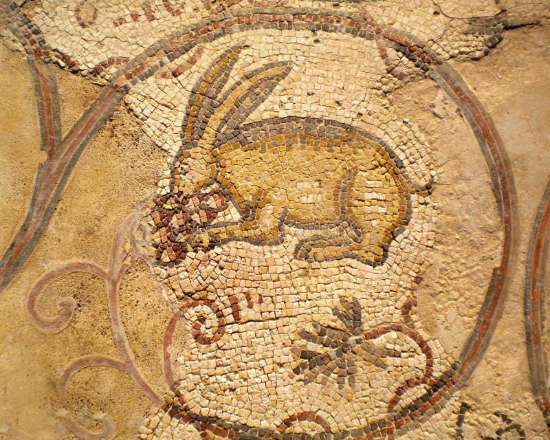 Roman Tiles Picture of a Rabbit Stock Image - Image of ancient, roman ...