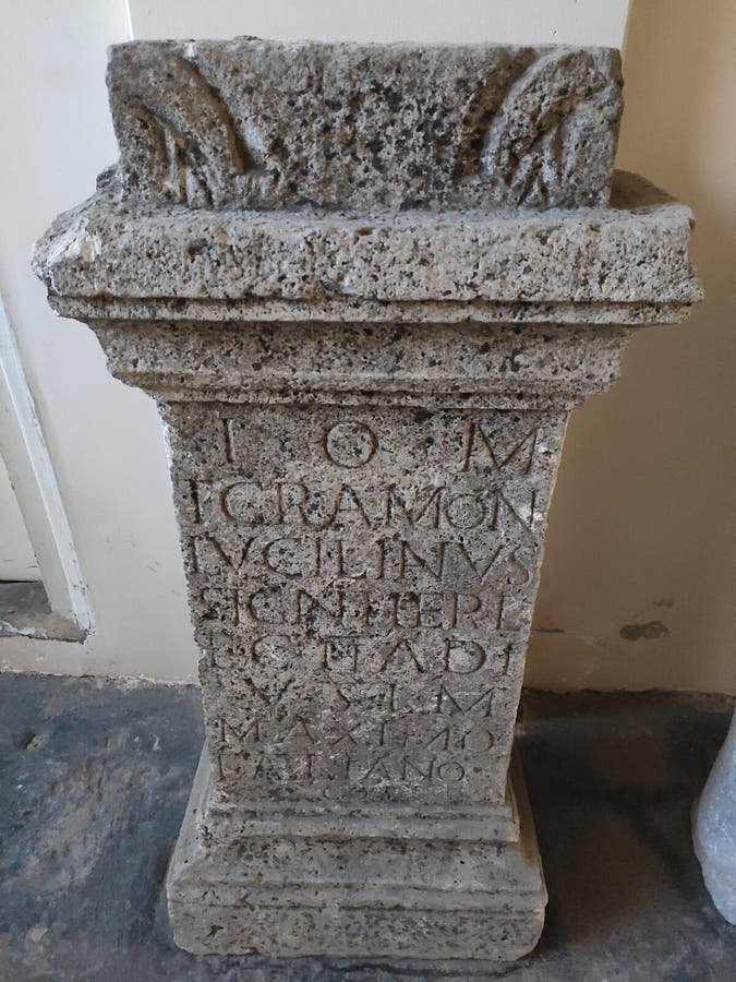 Roman Tombstone Broken with Latin Text Stock Photo - Image of latin ...