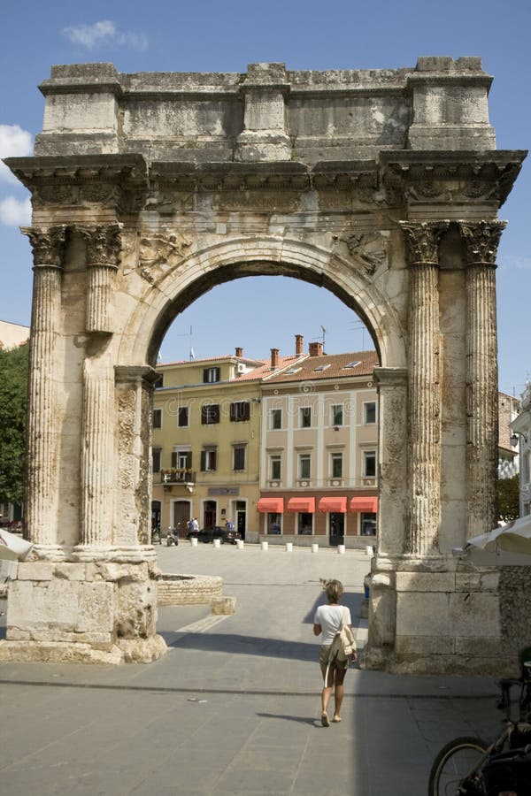 Augustus Triumph Arch, Rimini, Italy Stock Image - Image of building ...