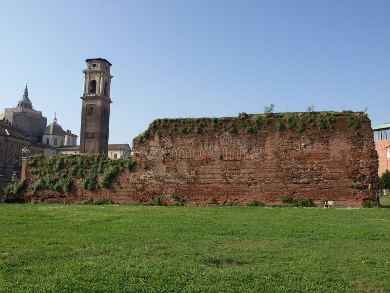 Roman walls in Turin stock photo. Image of archeological - 23993892