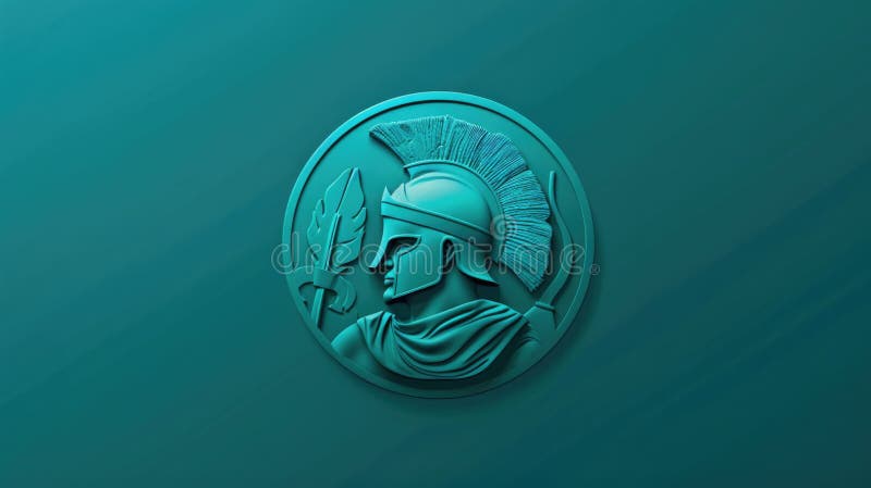Roman Warrior Coin Emblem stock image. Image of logo - 366122937