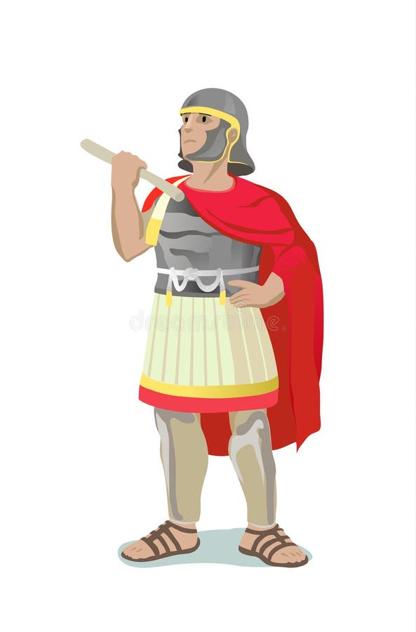 Roman Warrior with Red Cape Stock Vector - Illustration of human, rome ...