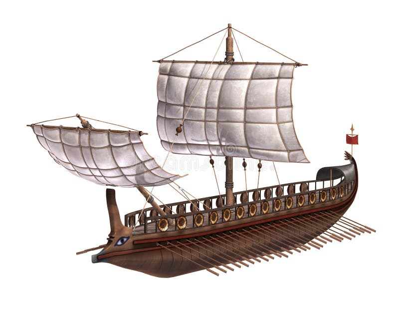 Ancient Roman Warships stock illustration. Illustration of bireme ...