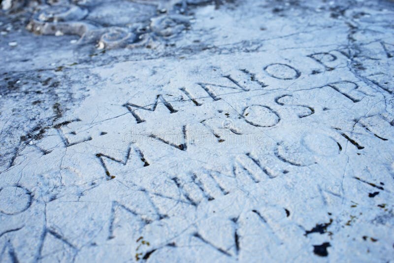 Roman writings stock photo. Image of engraving, roma - 73599234