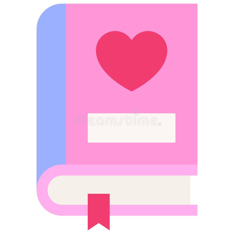 Romance Book Icon, Love and Heart Vector Stock Vector - Illustration of ...