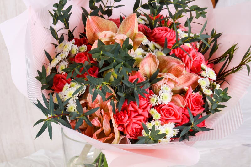 Romance flower bouquet stock image. Image of flower - 123627615