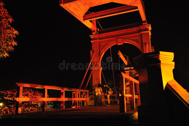 Romance on the bridge stock image. Image of night, romance - 67189555