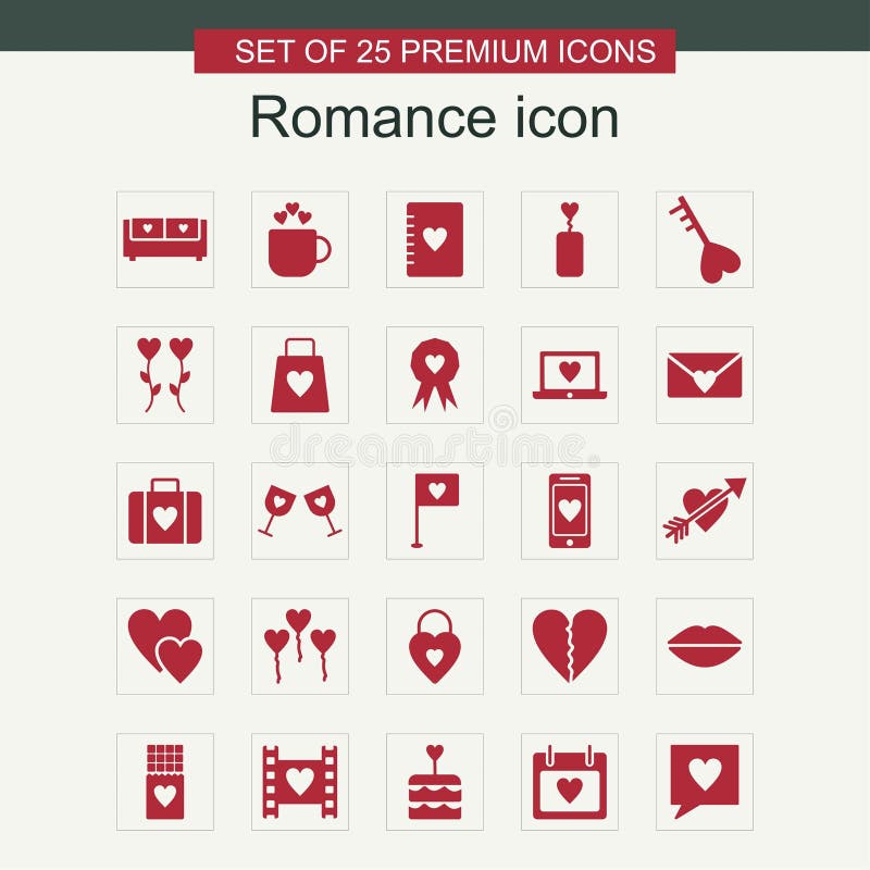 Romance icon set vector stock vector. Illustration of love - 120626929