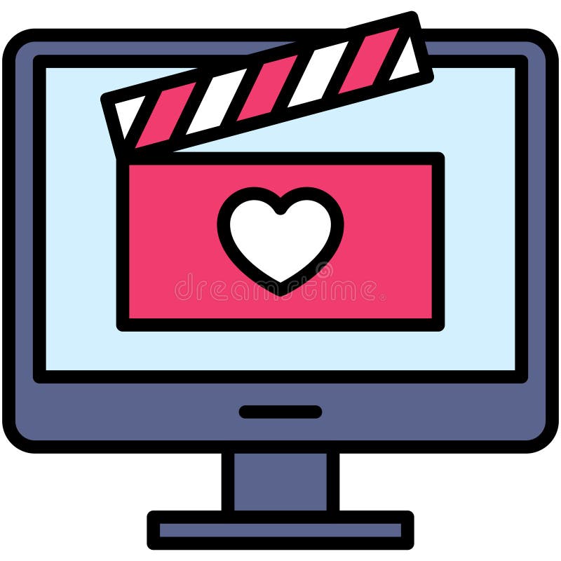 Romance Movie Icon, Valentines Day Related Vector Stock Vector ...