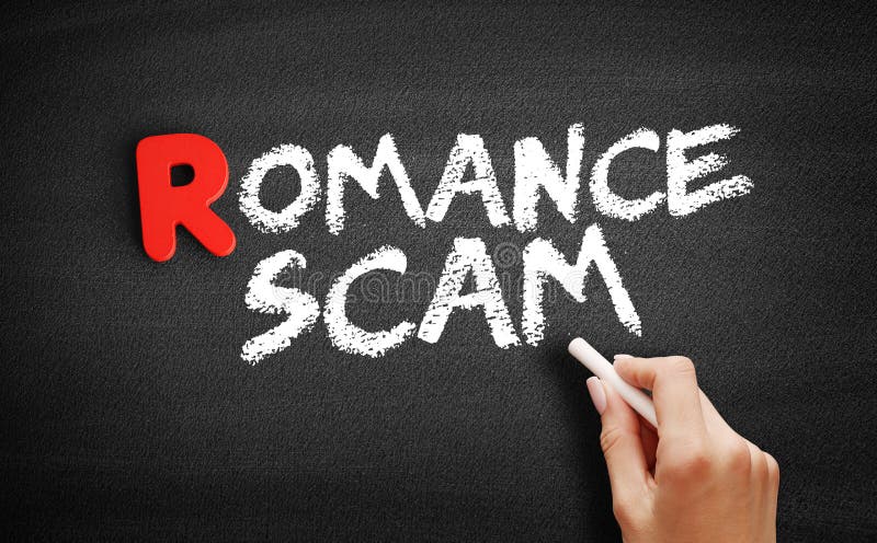 Romance Scam Text on Blackboard Stock Image - Image of definition ...