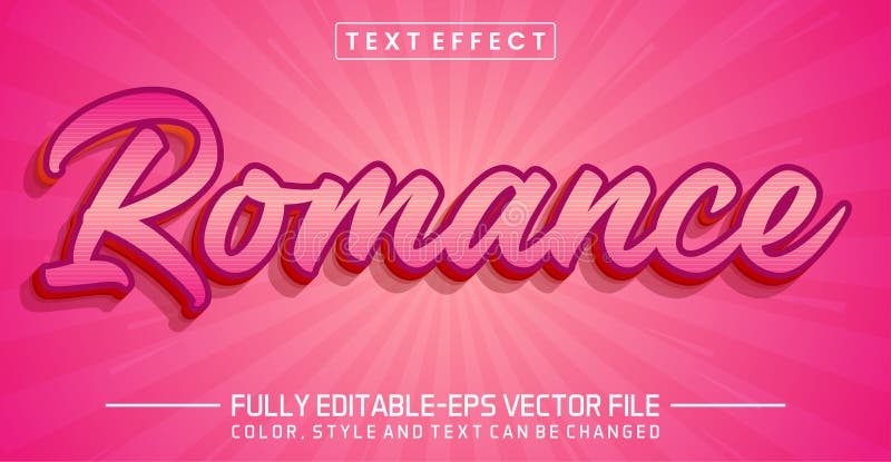 Romance Text Editable Style Effect Stock Vector - Illustration of ...