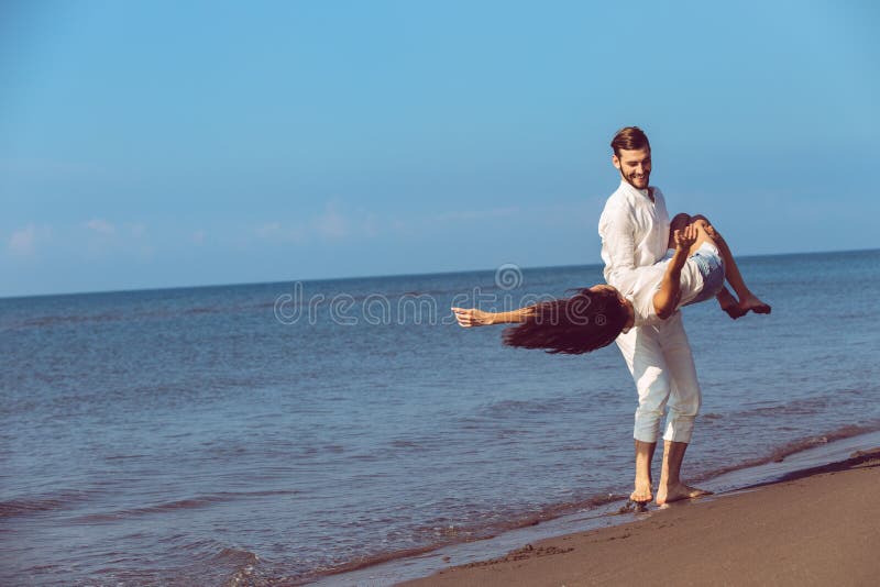 Romance On Vacation Couple In Love On The Beach Flirting Stock Image Image Of Married Beach