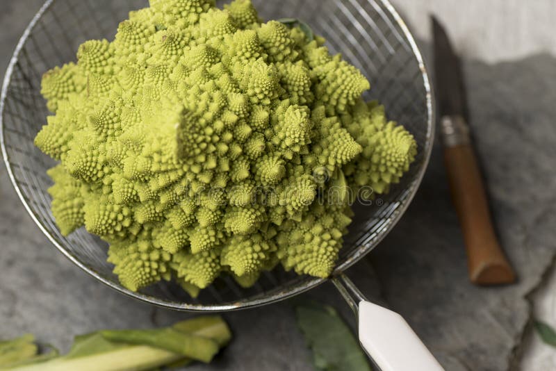 Romanesco Brecol in Preparation To Be Cooked Stock Image - Image of ...