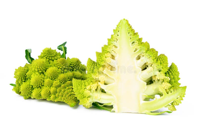 Romanesco Broccoli Cut in Half, Both Sides Stock Image - Image of cone ...