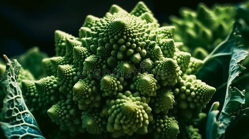 Romanesco Cabbage Close Up; Generative AI Stock Illustration ...